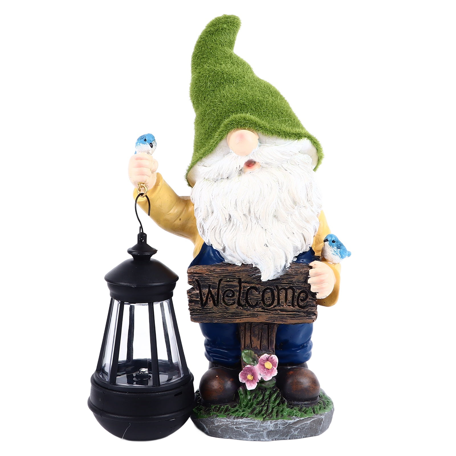 Faceless Doll Statue Solar Powered Lantern Waterproof Resin Bright ...