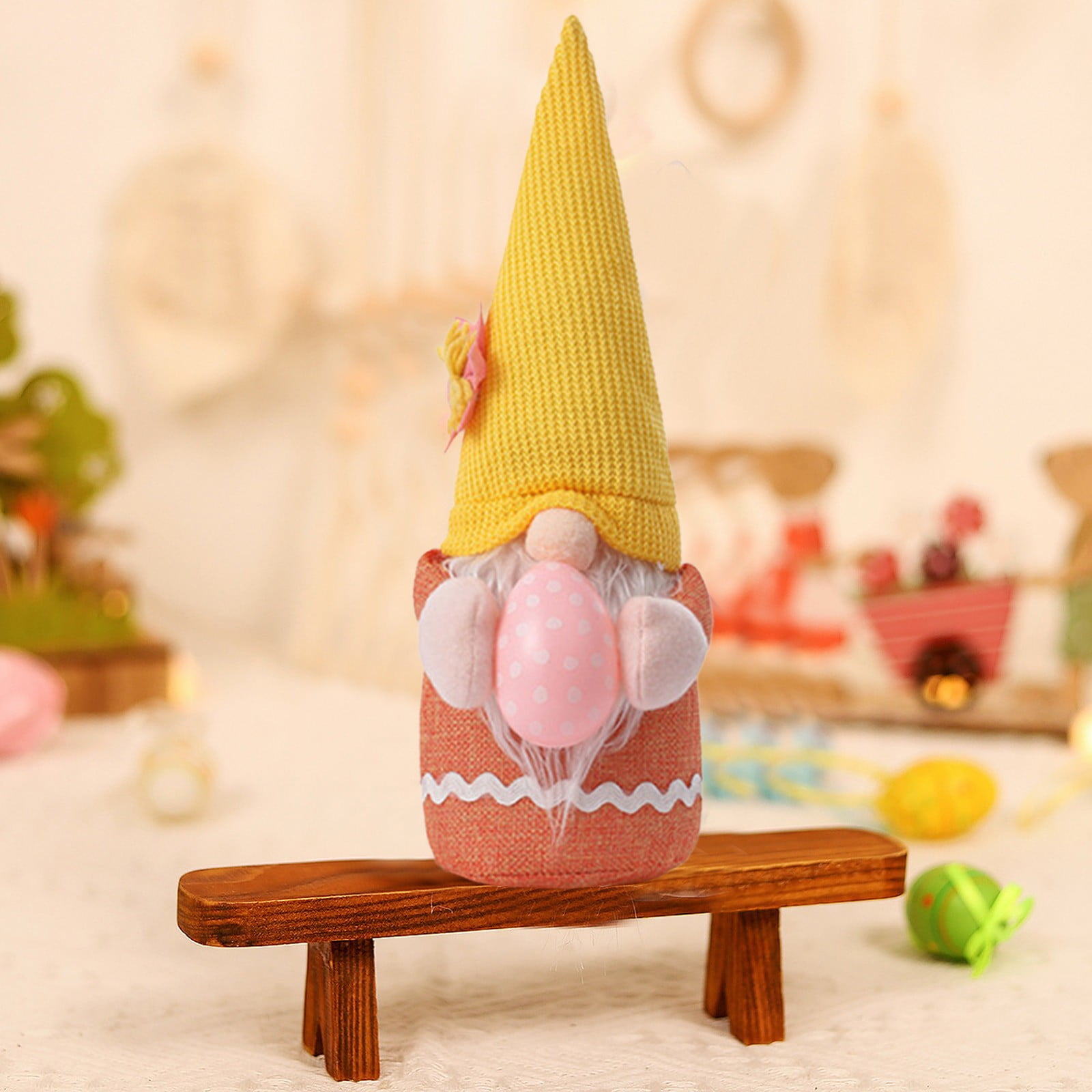 Faceless Easter Doll with Eggs, Cartoon Holding Eggs Decor, Desktop ...