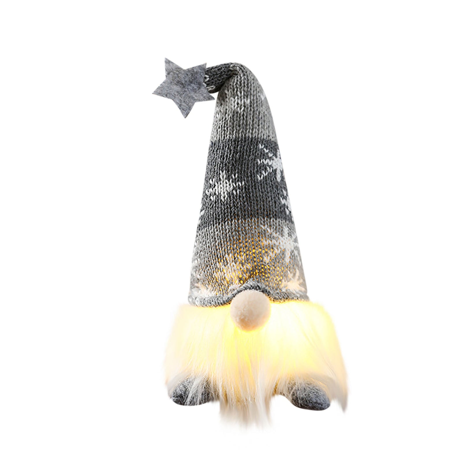 Faceless Elderly Christmas Decorations Five Pointed Star Hat With Light ...