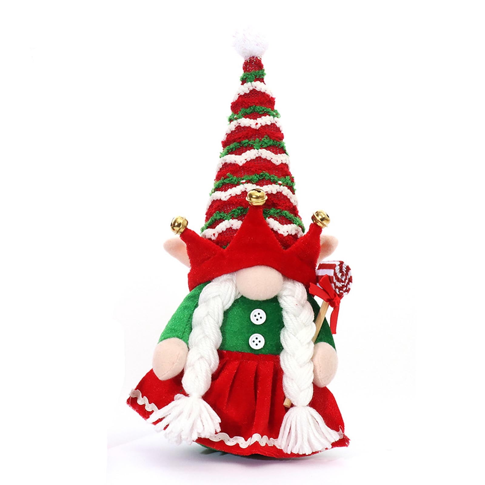 Faceless Elf Doll Figurine, Qiopertar Under $5 Christmas Stripe Bells ...