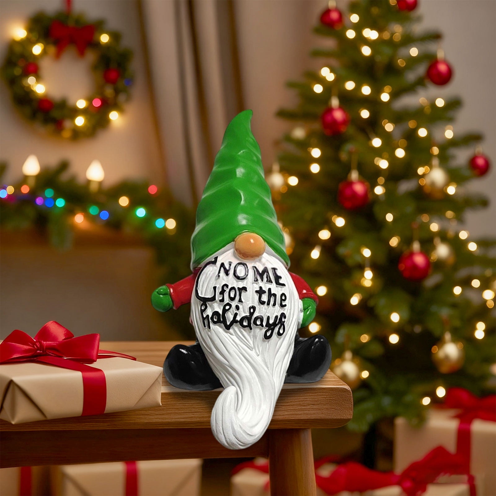 Faceless Gnome Christmas Ornament with Mustache Hook 7 Inch Resin ...