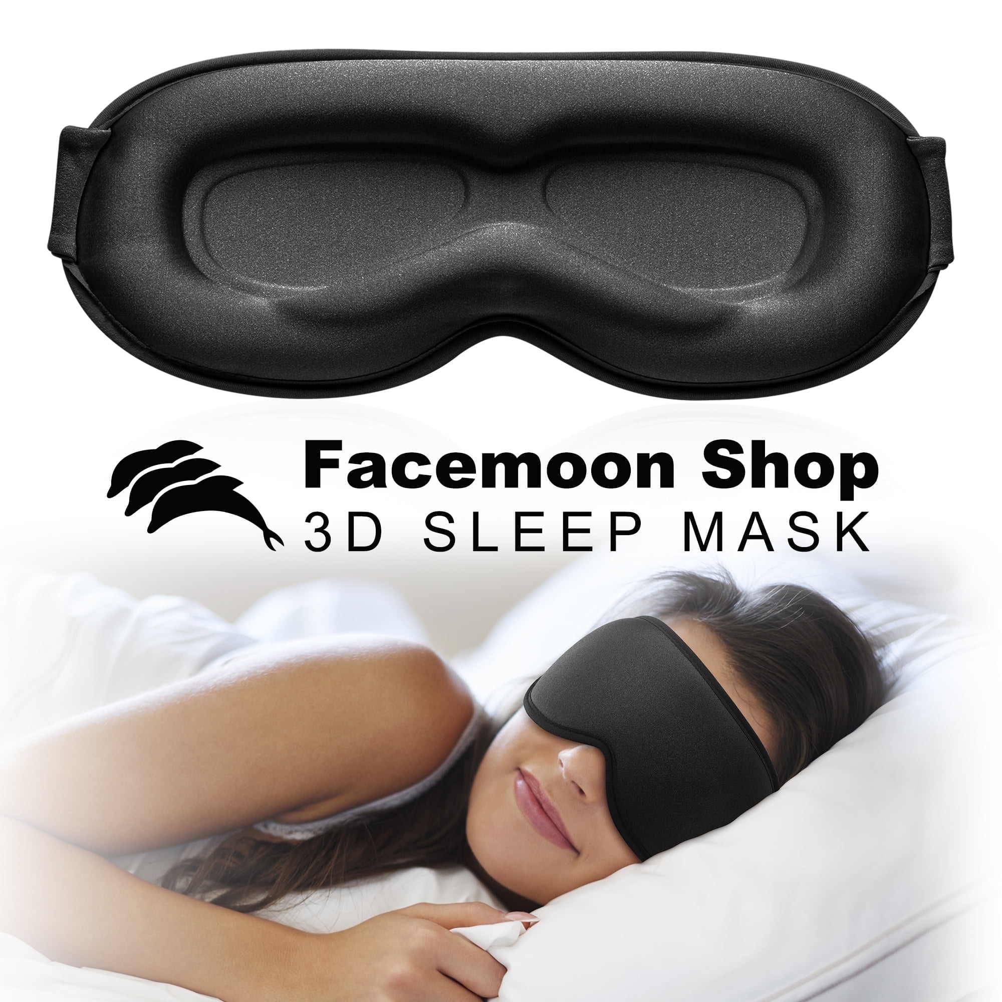 FACEMOON 3D Blackout Eye Mask for Sleeping | Contoured Sleep Mask for ...