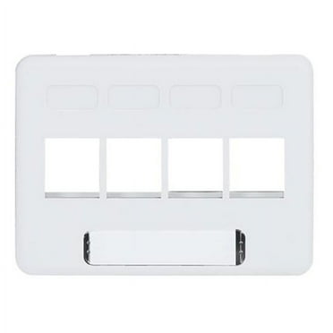 ICC IC107FT4WH Modular Furniture Faceplate with 4 Ports for HD Style in ...