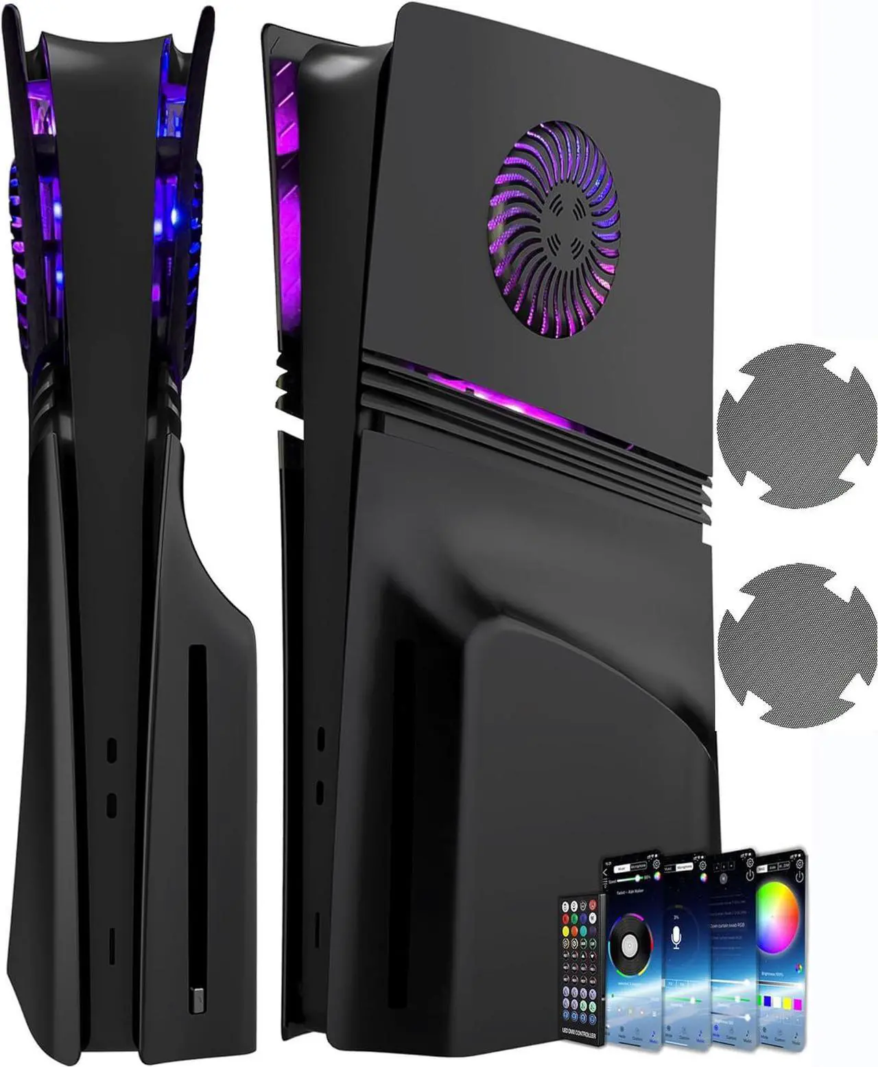 Faceplate for PS5 Pro Disc Edition with RGB Light Strip and Dust Filter ...