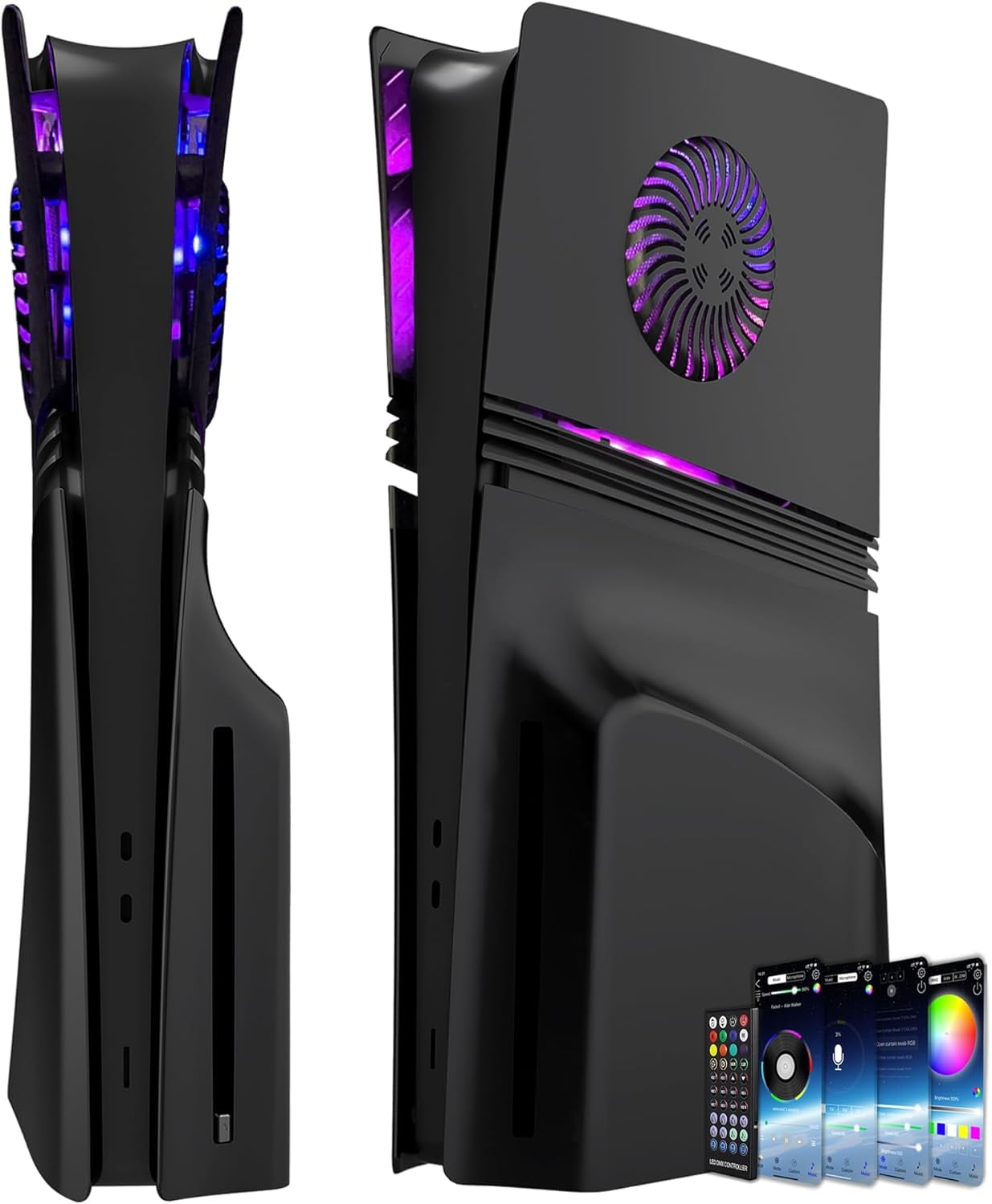 Faceplate for PS5 Pro Disc Edition with RGB Light Strip and Dust Filter ...