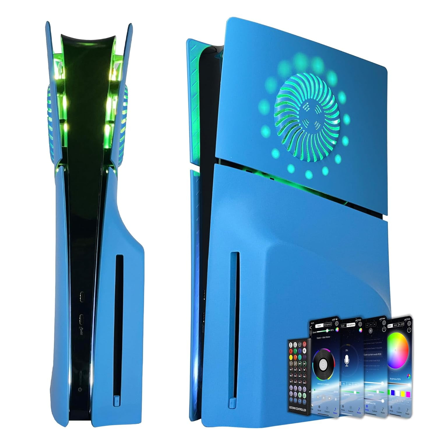 Faceplate for PS5 Slim Disc Edition with RGB Light Strip and Dust ...