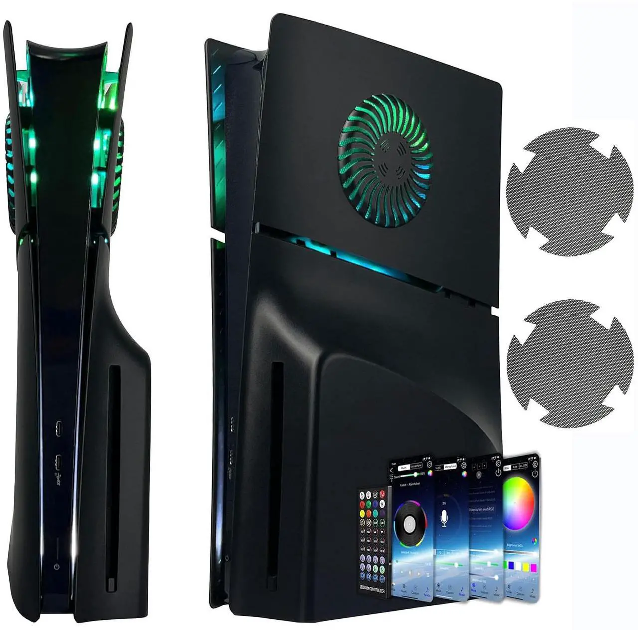 Faceplate for PS5 Slim Disc Edition with RGB Light Strip and Dust ...