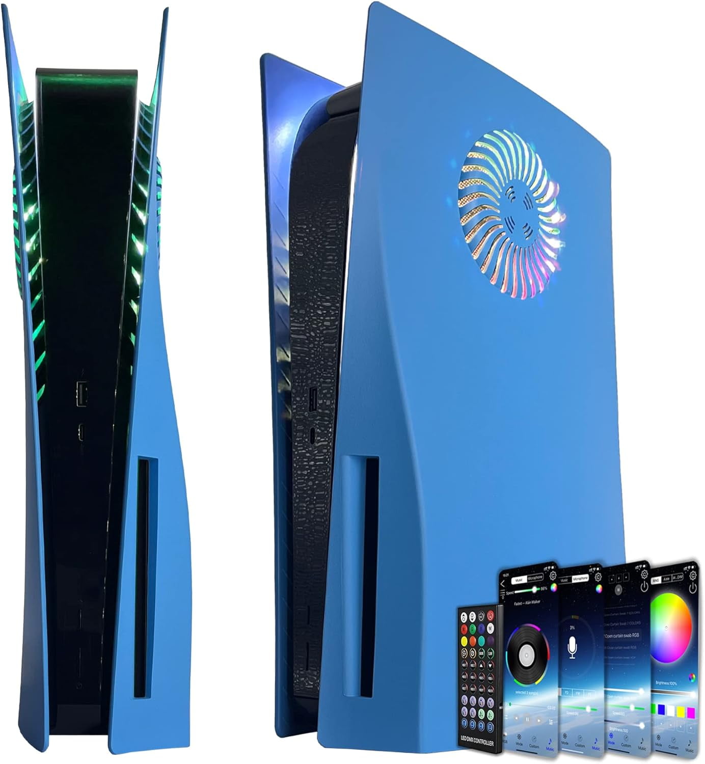 Faceplate with RGB Light Strip for PS5 and Dust Filter for Cooling ...