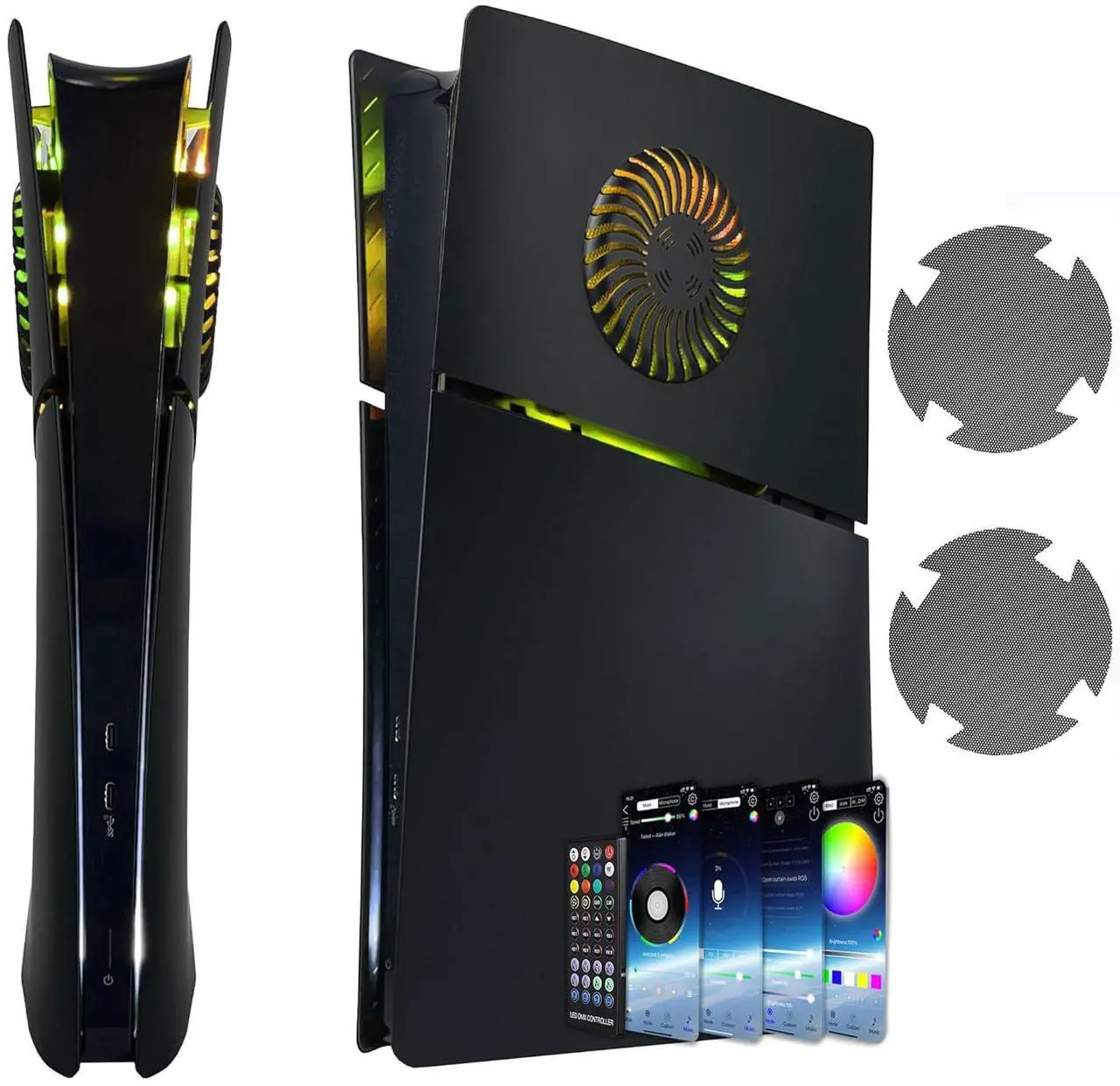 Faceplates for PS5 Slim Digital Edition with RGB Light Strip and Dust ...