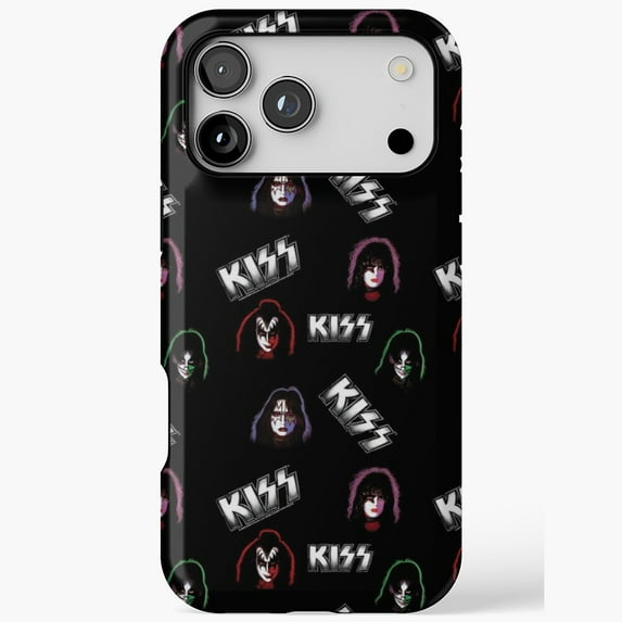Faces And Logo Pattern Retro Band Inspired Artwork iPhone Case 17 16 15 ...