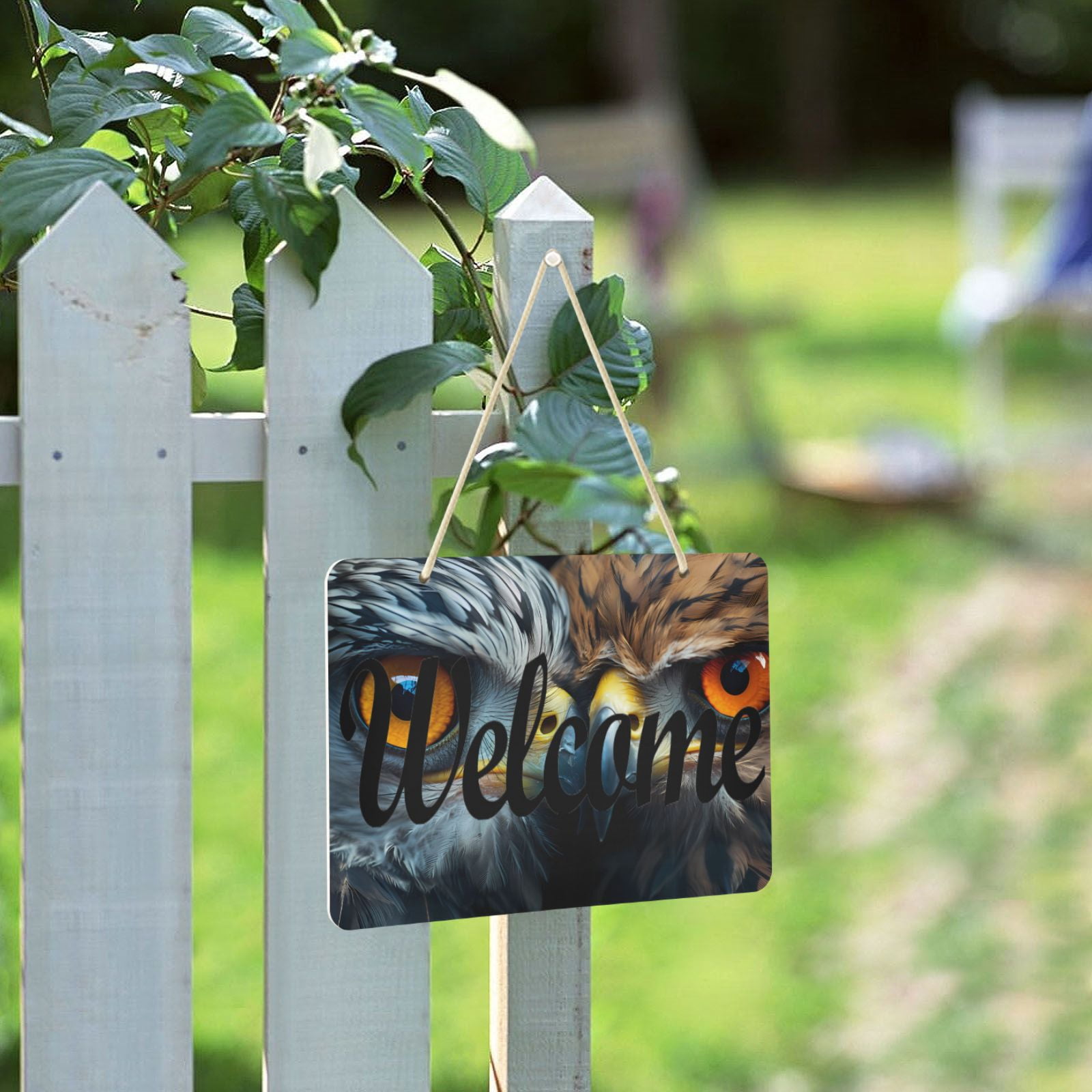 Faces Owls Welcome Sign for Front Door Porch Wreath Door Sign Home ...
