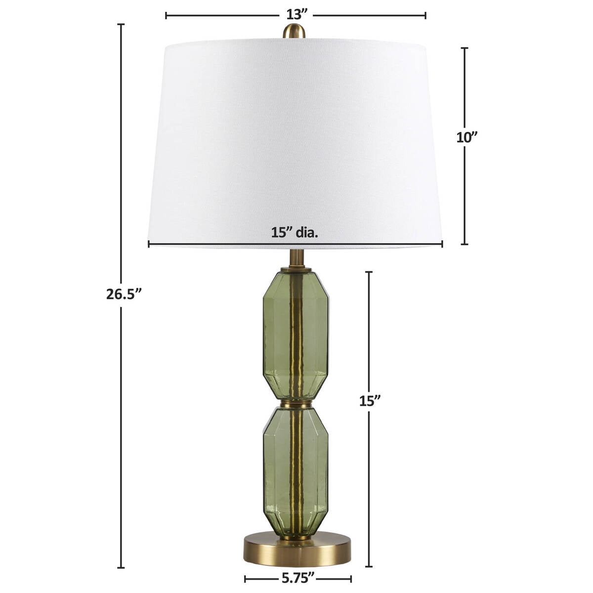 Faceted Green Glass Table Lamp,Green Glass Lighting Lamps - Walmart.com
