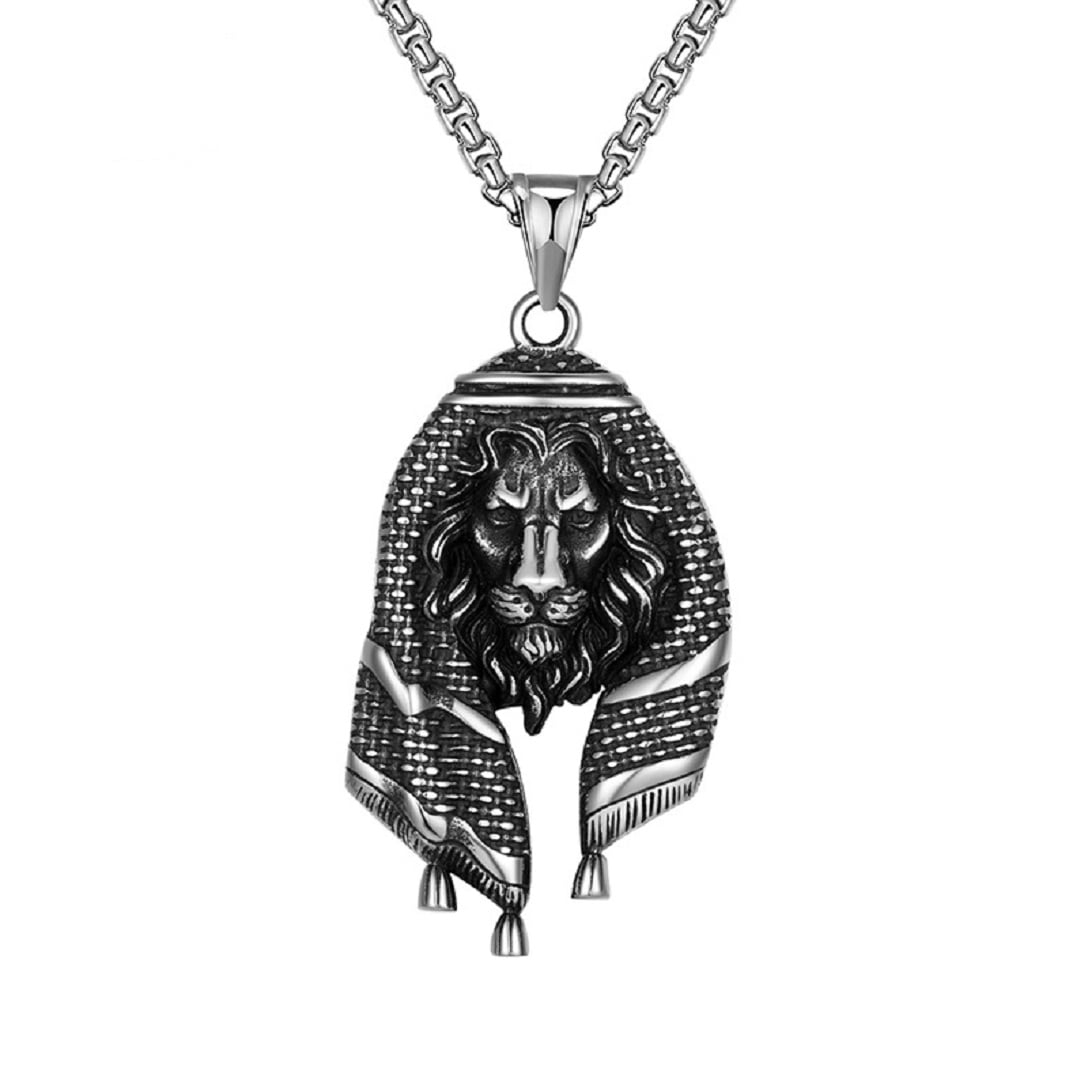 Fachoice Arabic Lion Pendant for Men Punk Lion Head Necklace, Arabic ...