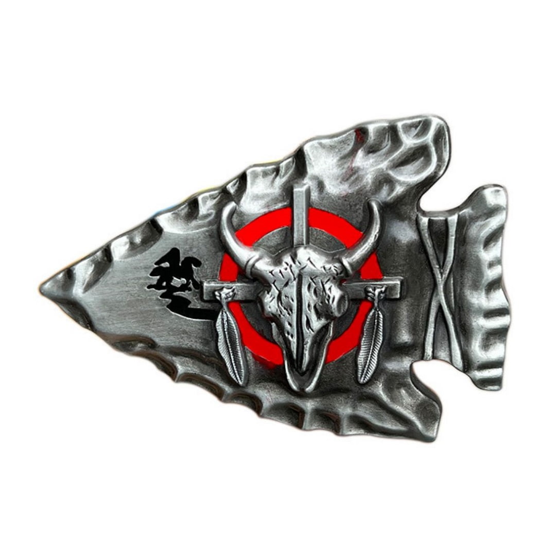 Fachoice Bull Head Skull Belt Buckle for Men Bull Skull Arrowhead Belt ...
