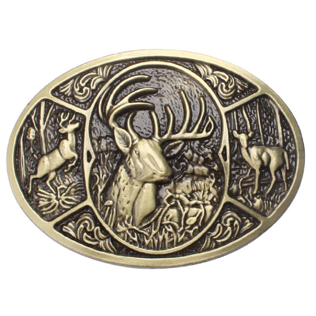 Fachoice Deer Elk Belt Buckle for Men Deer Wildlife Belt Buckle, Deer ...
