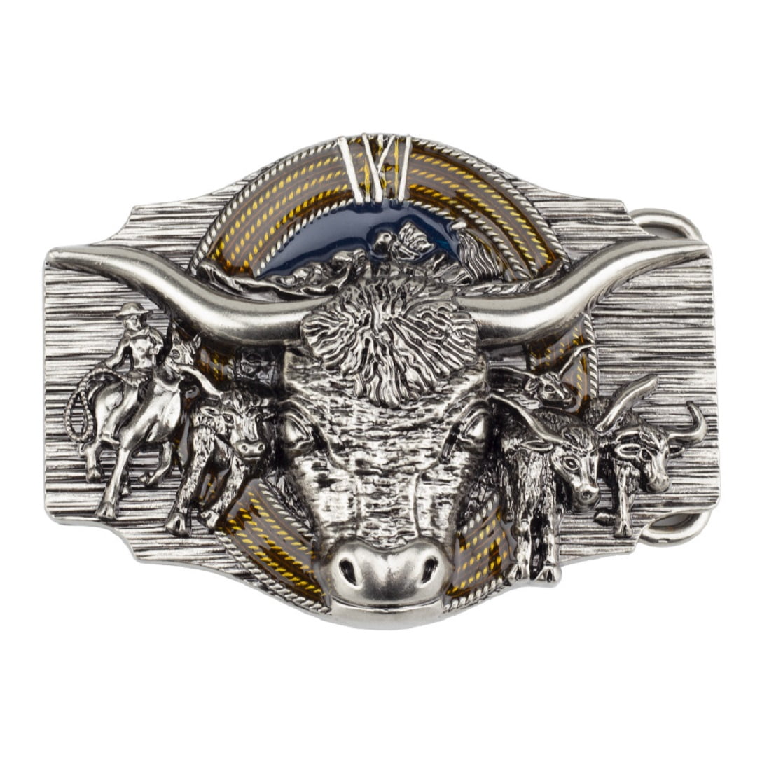 Fachoice Longhorn Bull Head Belt Buckle for Men Bull Rider Cowboy Belt ...