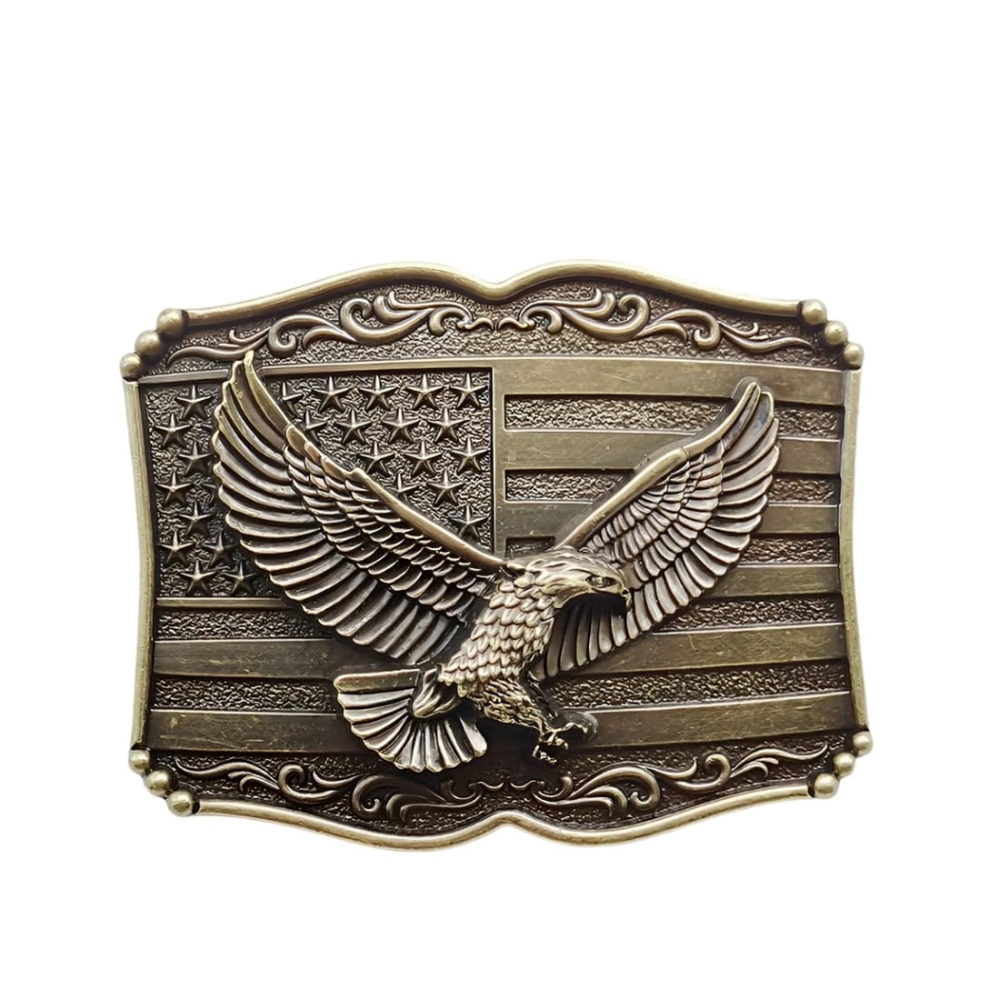 Fachoice US Flag Eagle Belt Buckle for Men Soaring Eagle Belt Buckle ...