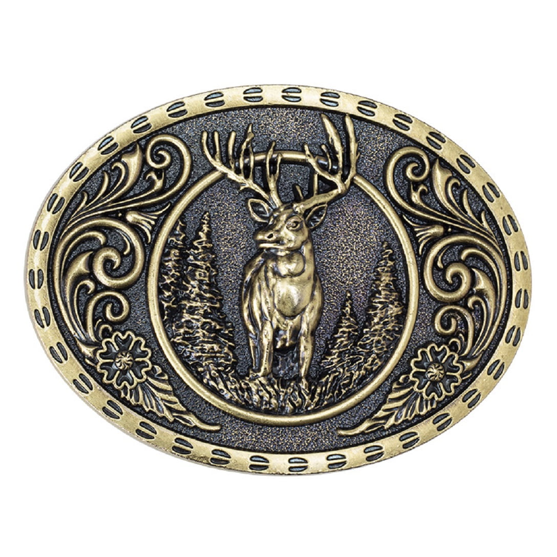 Fachoice Wildlife Deer Belt Buckle for Men Deer Oval Belt Buckle ...