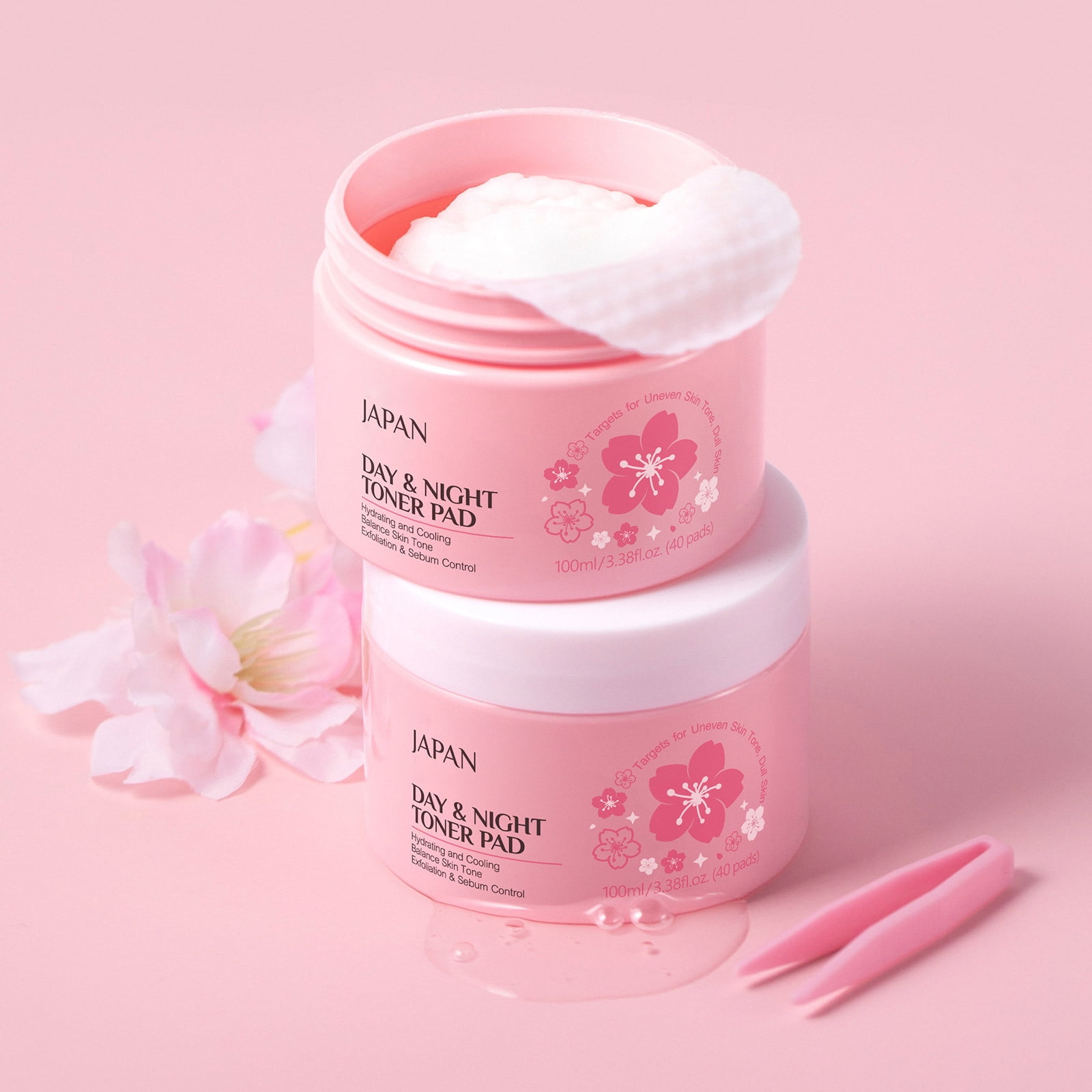 Facial Cleansing Exfoliating Pads 40 Count Natural Pore Minimizing Deep Cleansing Cotton Rounds ...