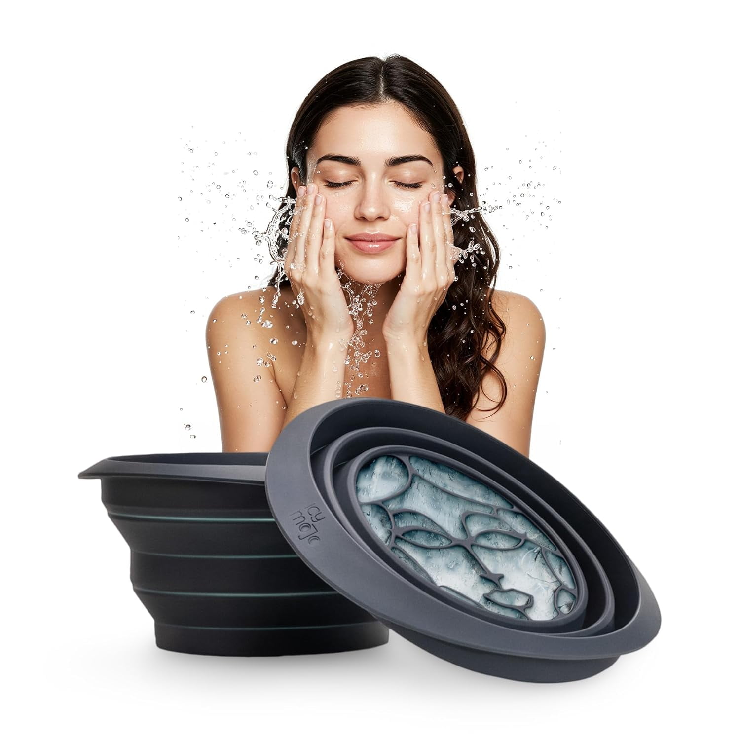 Facial Cold Plunge | Collapsible Bowl For Face Ice Bath with Built-In ...