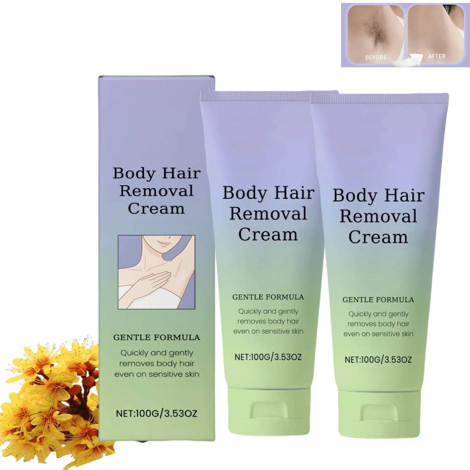 Facial Hair Removal Cream, Hair Removal Cream, Gentle Body Hairs Removal Creams, Fast Acting ...
