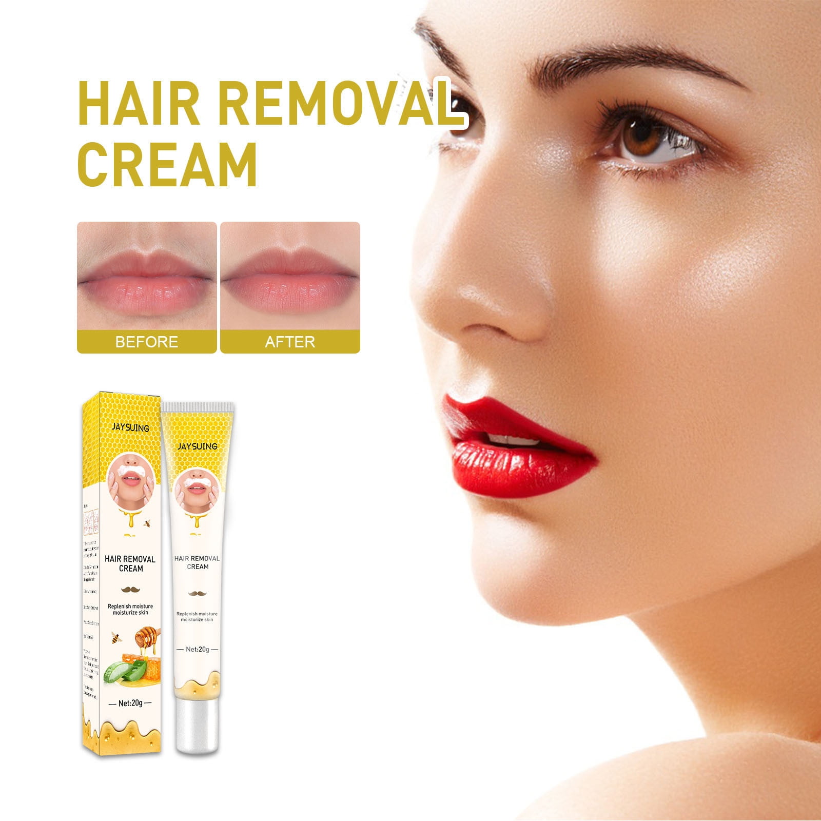 Facial Hair Removal Cream Hair Shave Cream Natural Permanent Depilatory ...