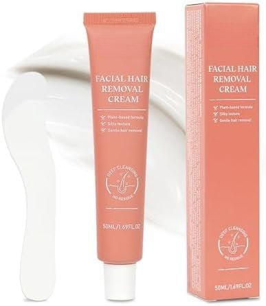 Facial Hair Removal Cream for Women - Painless Gentle Depilatory Cream ...