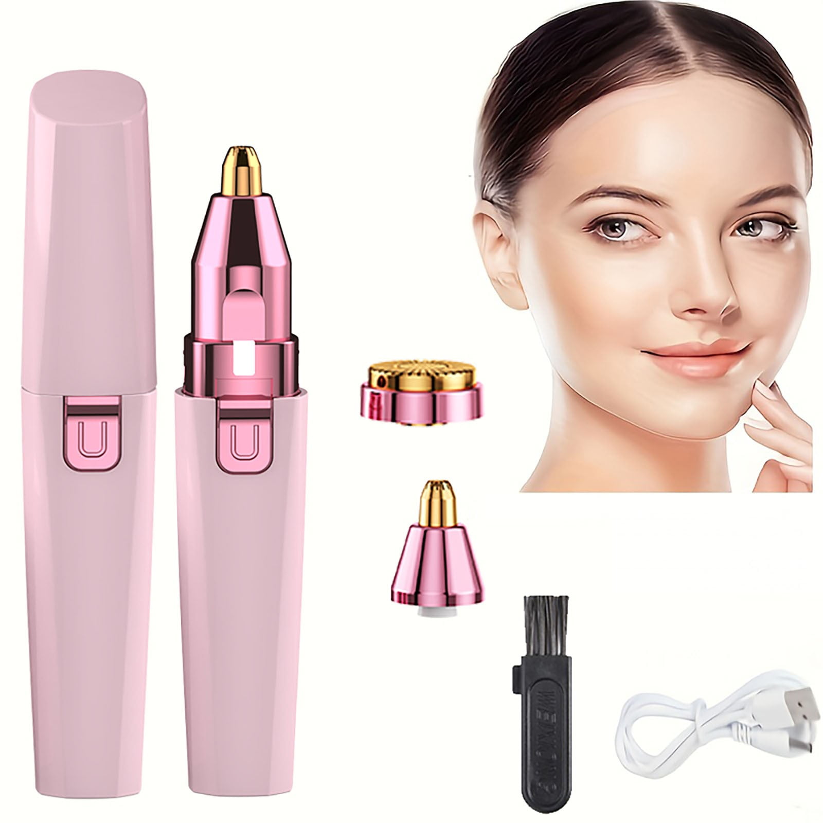 Facial Hair Remover for Men & Women, Electric Painless Eyebrow & Facial ...