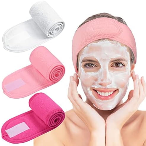 Facial Headband Make Up Wrap Terry Cloth Headband Adjustable Towel Band ...