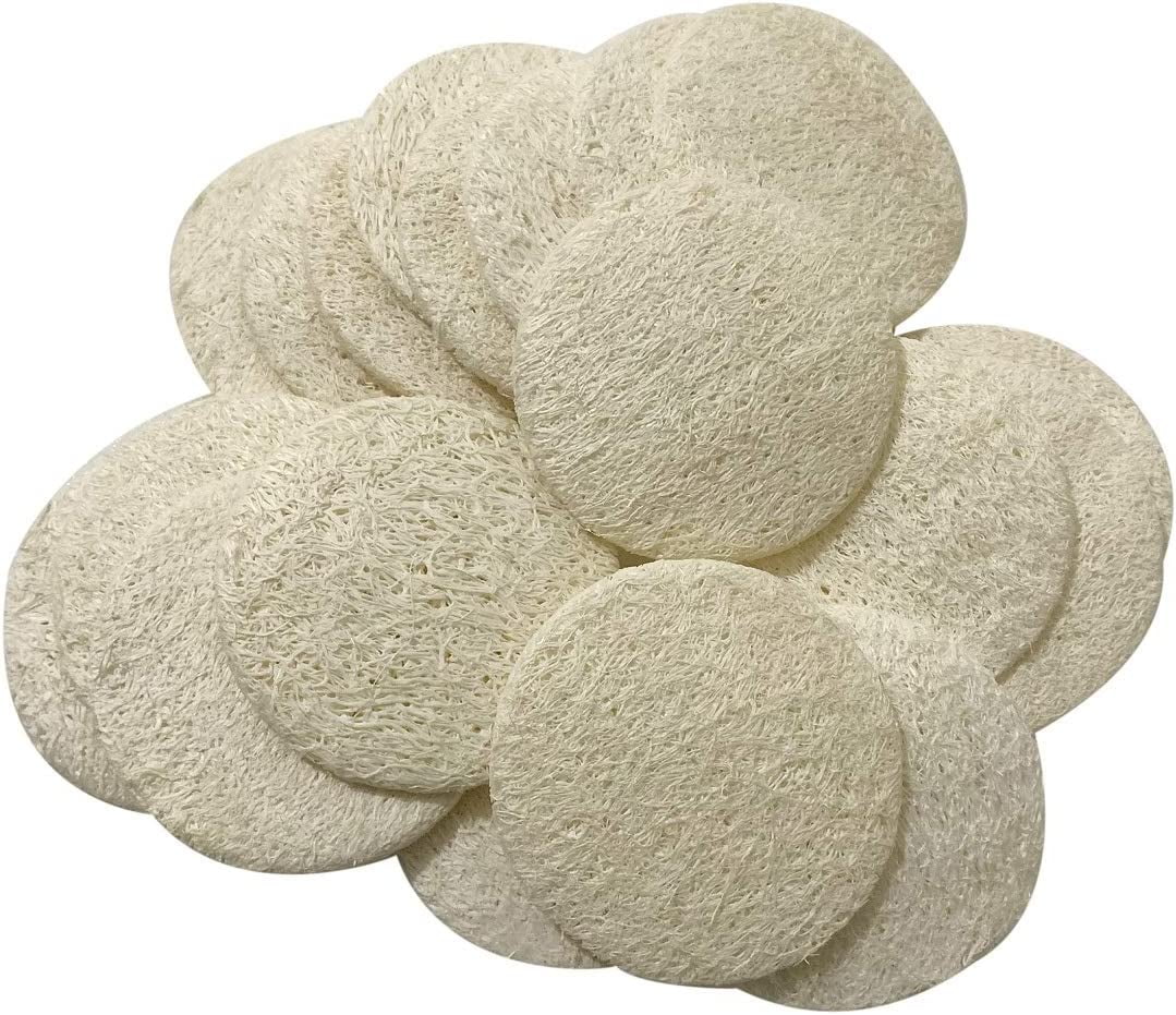Facial Loofah Pads, 2.36 inches Round Complexion Natural Loofah Facial ...