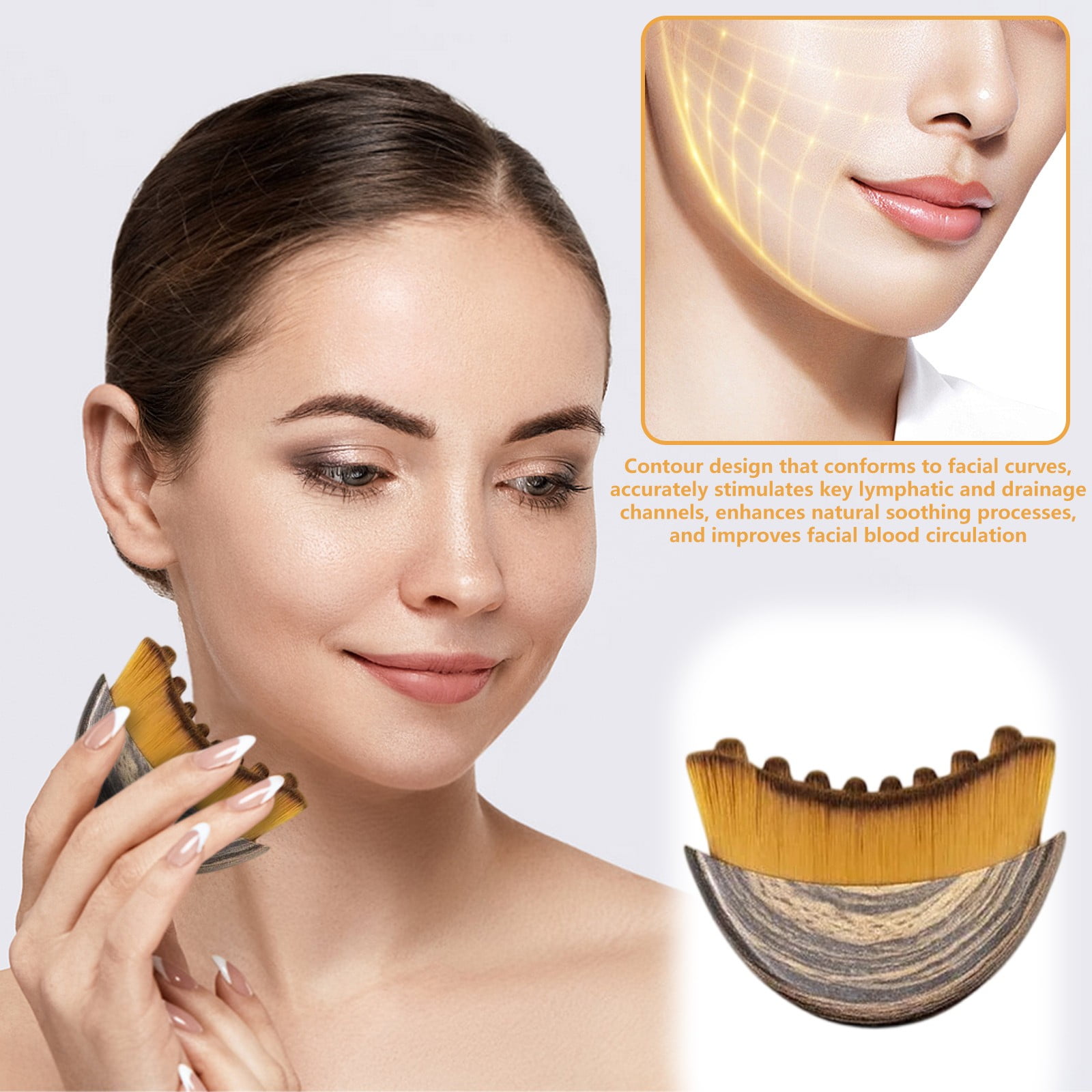 Facial Lymphatic Drainage Massager & Dry Brushing Tool - Manual Face ...