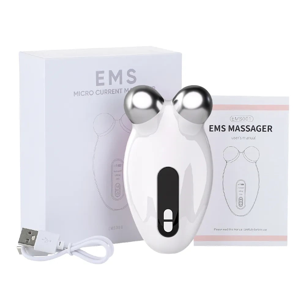 Facial Massager EMS Microcurrent Roller Device For Face Lifting Skin Tighten Rejuvenation Anti ...
