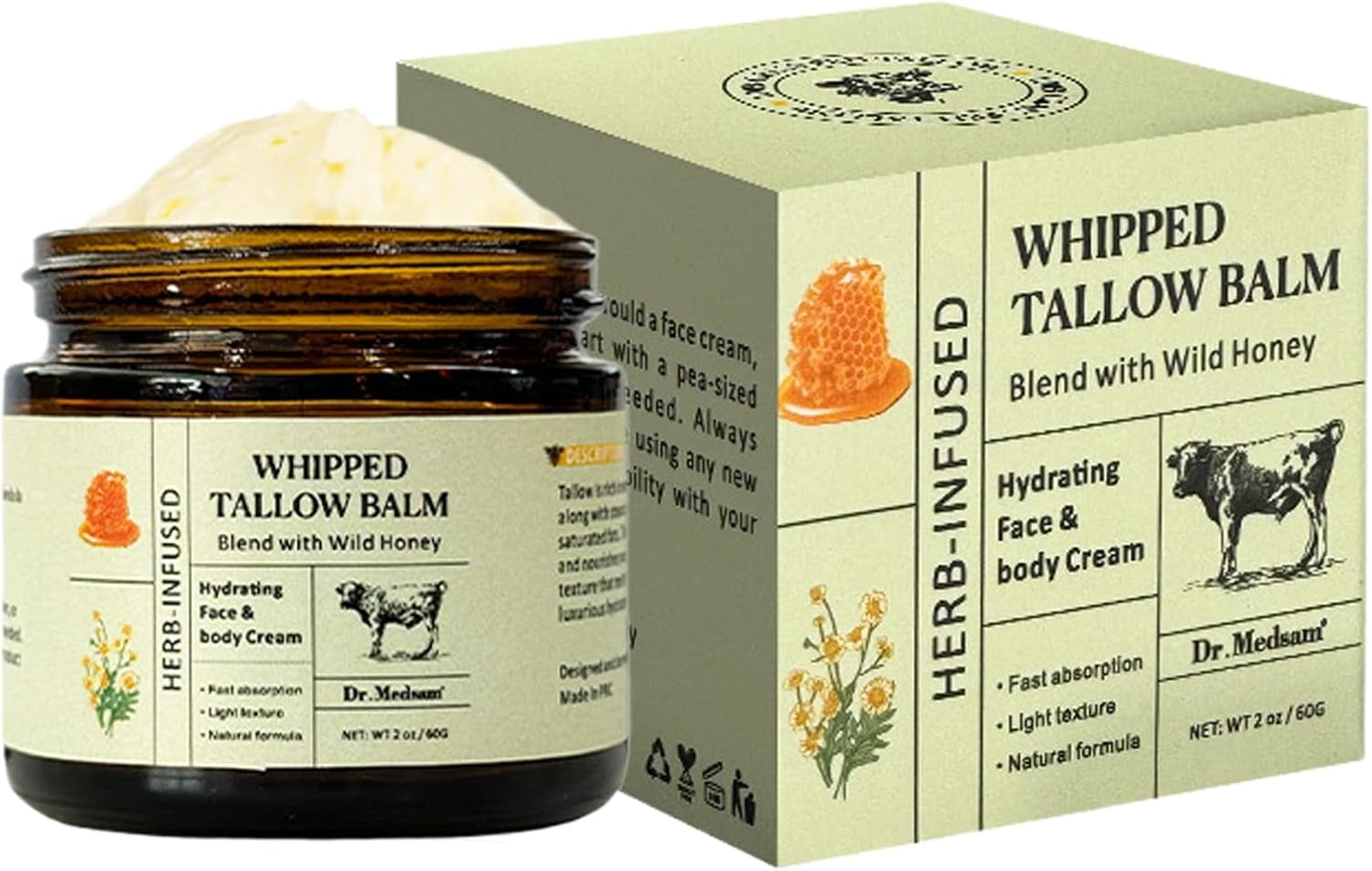 Facial Moisturizer, 60g Moisturizing Cream, Lightweight Repair Balm, Hydrating Anti-Aging ...