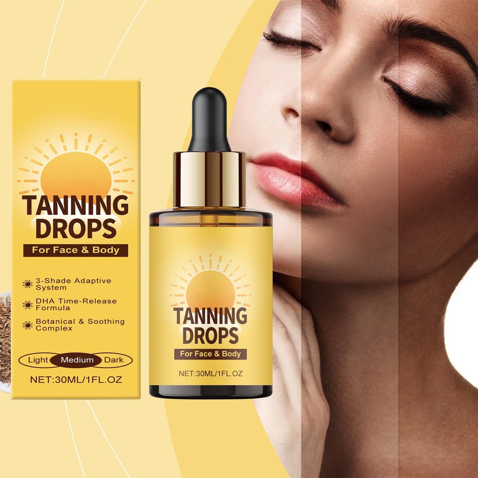 Facial Self Tanning Drops (1 Fl Oz), Tanning Drops for Face & Body ...