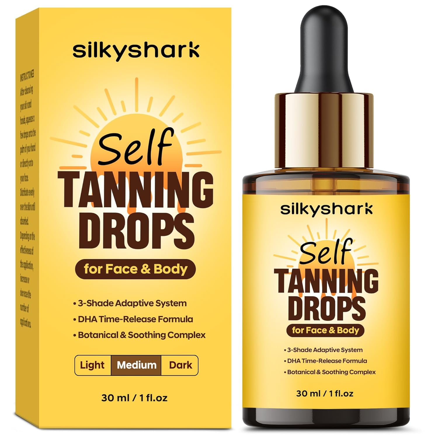 Facial Self Tanning Drops (1 Fl Oz), Tanning Drops for Face & Body ...