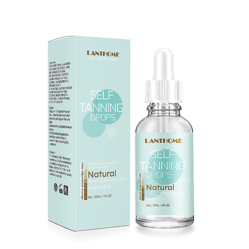 Facial Self-tanning Serum Fast Tan Glow Drops Create Dark Natural Tan ...