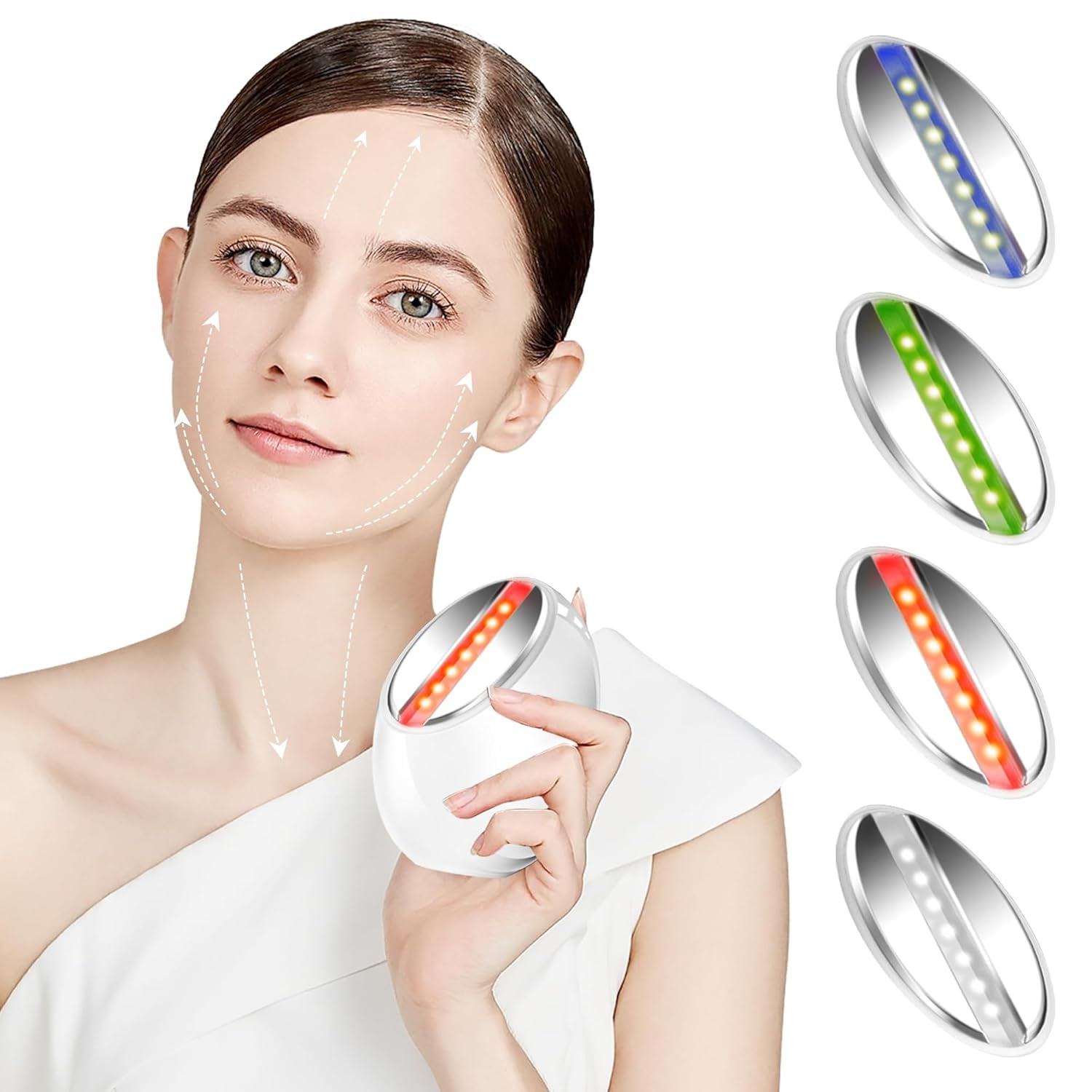 Facial Skin Tightening Device, 6-in-1 Facial Massager Red Light Therapy ...
