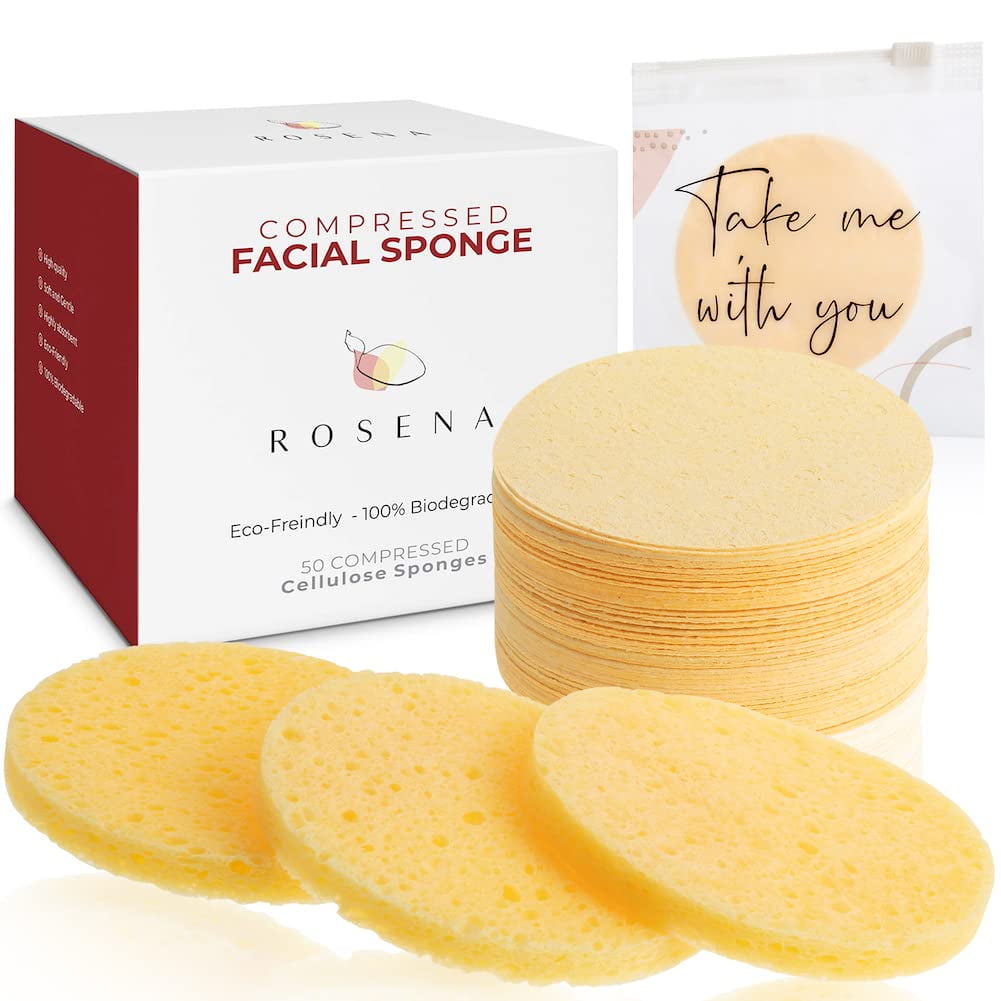 Facial Sponges - 50 TSF6 Count Compressed Cellulose Face Cleansing and ...