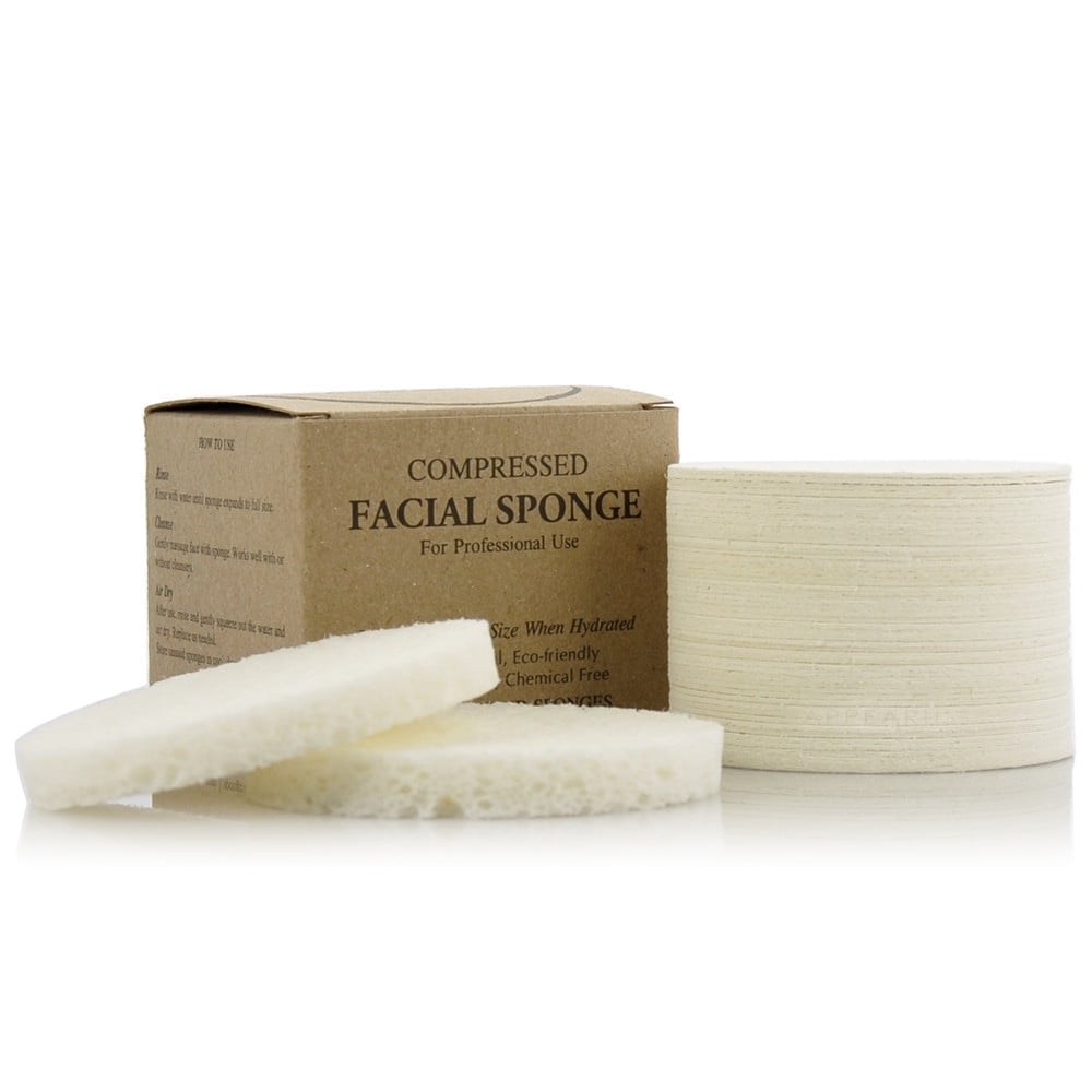 Appearus Natural Cellulose Facial Sponges – 50 Pack (Compressed ...