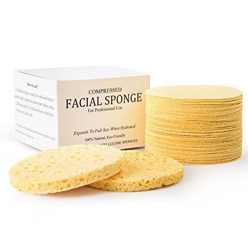 Facial Sponges, MAXSOFT Compressed RRF12 100% Natural Cellulose Facial ...