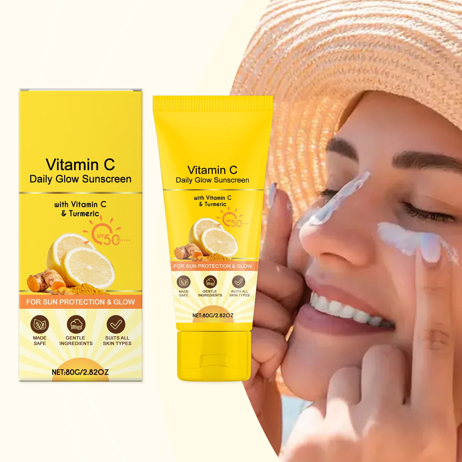Facial Sunscreen Cream with Concealer SPF Protection Non Greasy Formula ...
