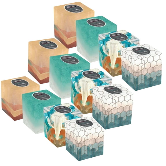 BEFEET Facial Tissues Bulk, 3-Ply Softness, 84-Count Cube Boxes, 12 ...