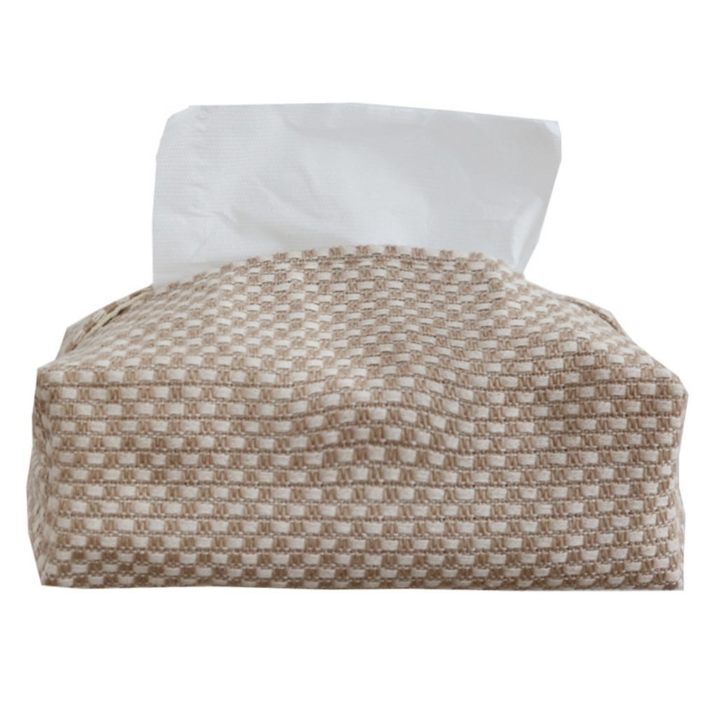 Facial Tissue Box Cover,Rectangle Cotton Linen Tissue Paper Holder,Flat ...