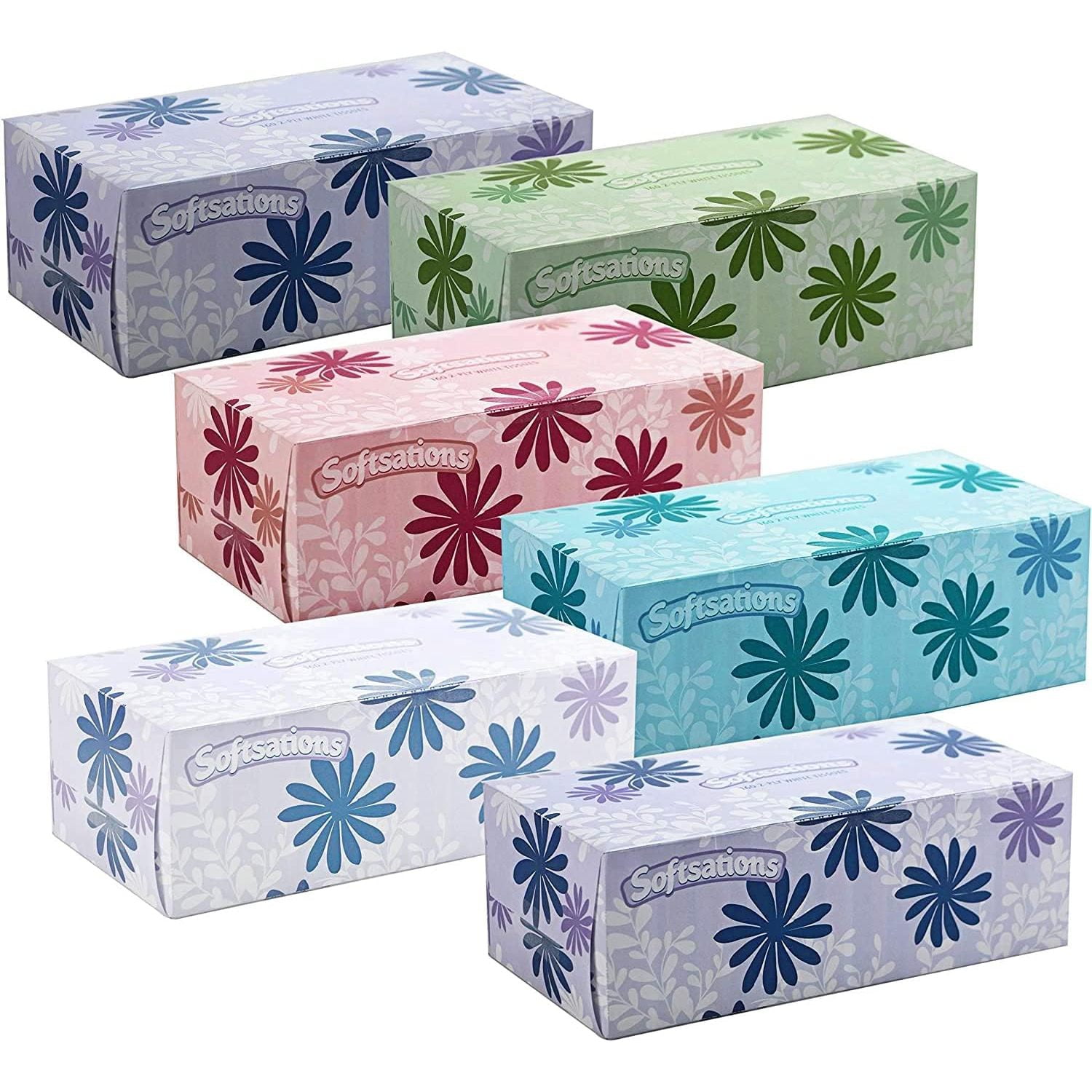 Facial Tissues - 160 Tissues Per Box - 6 Tissue Boxes - 2-Ply ...
