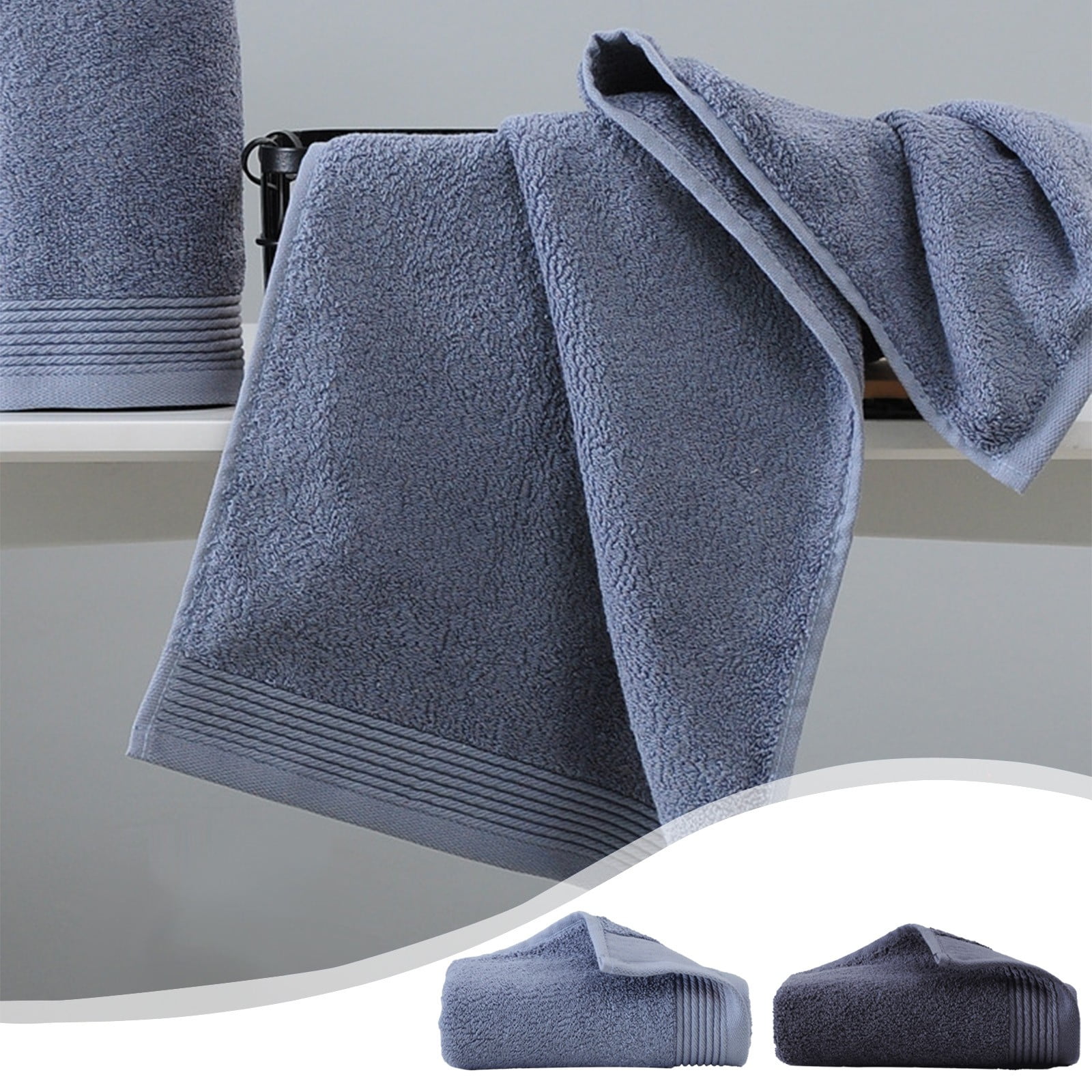 Facial Towel Long Thick Absorbent Stripe | Ultra Soft Microfiber, Dark ...