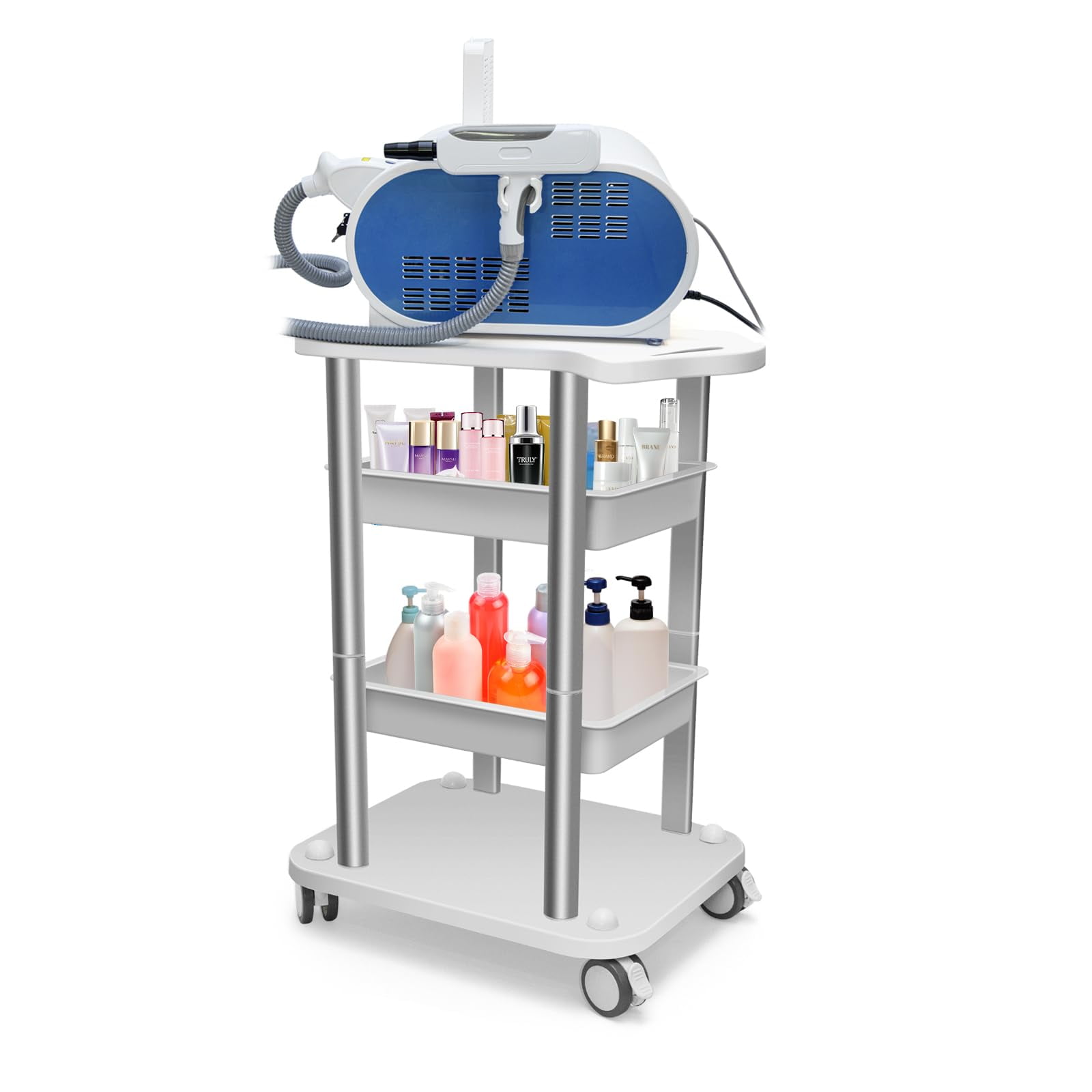 Facial Trolley Beauty Salon Cart 4 Layers Tray Sliver Colour Al Frame ...