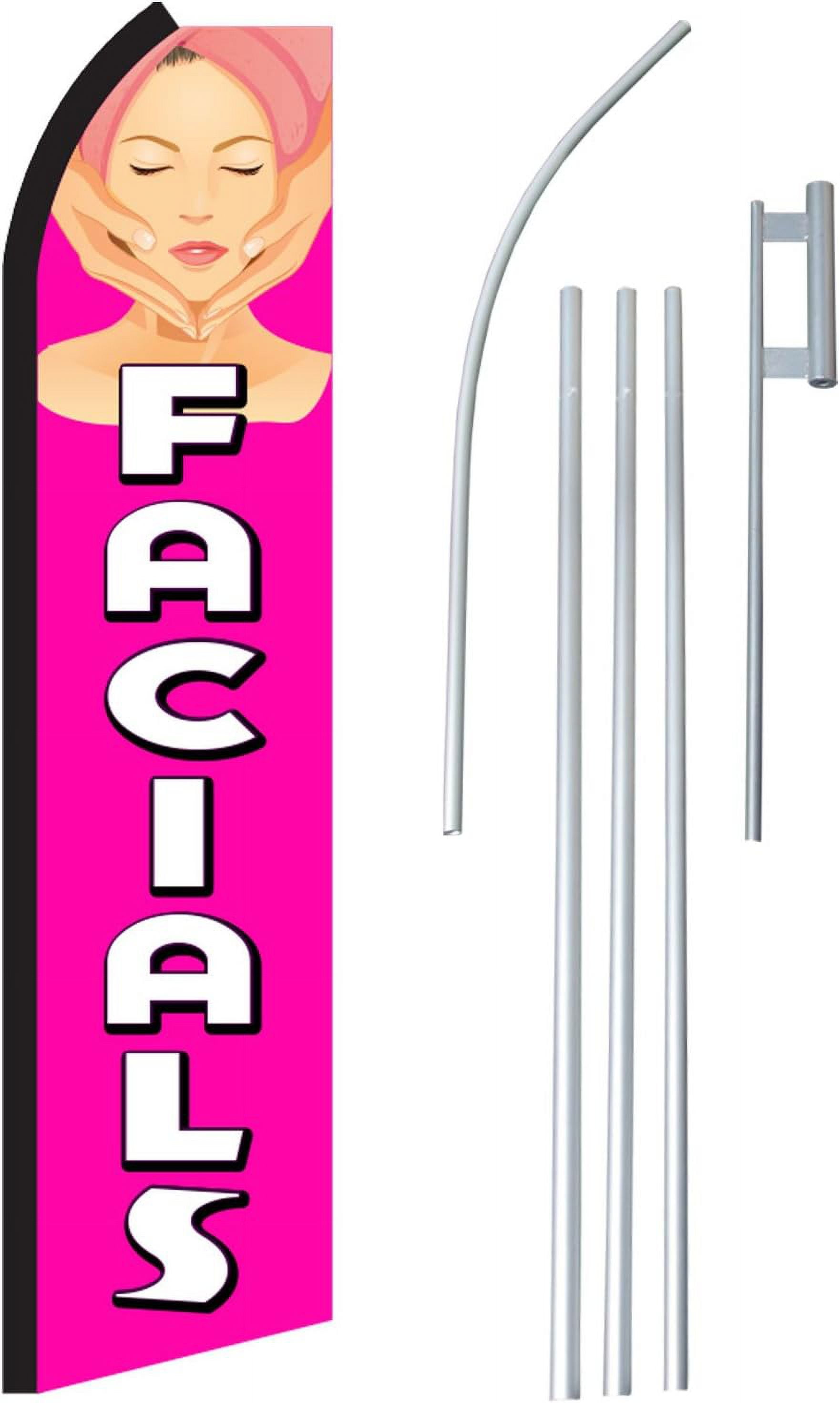 "Facials" Complete Flag Kit Includes 12' Swooper Business Flag with ...