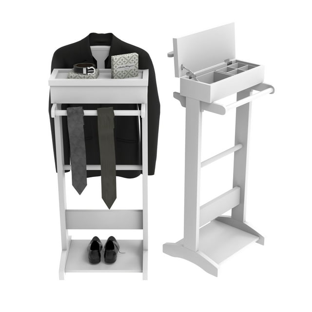 Facilehome Wood Valet Stand,Clothes Rack for Bedroom and Living Room ...