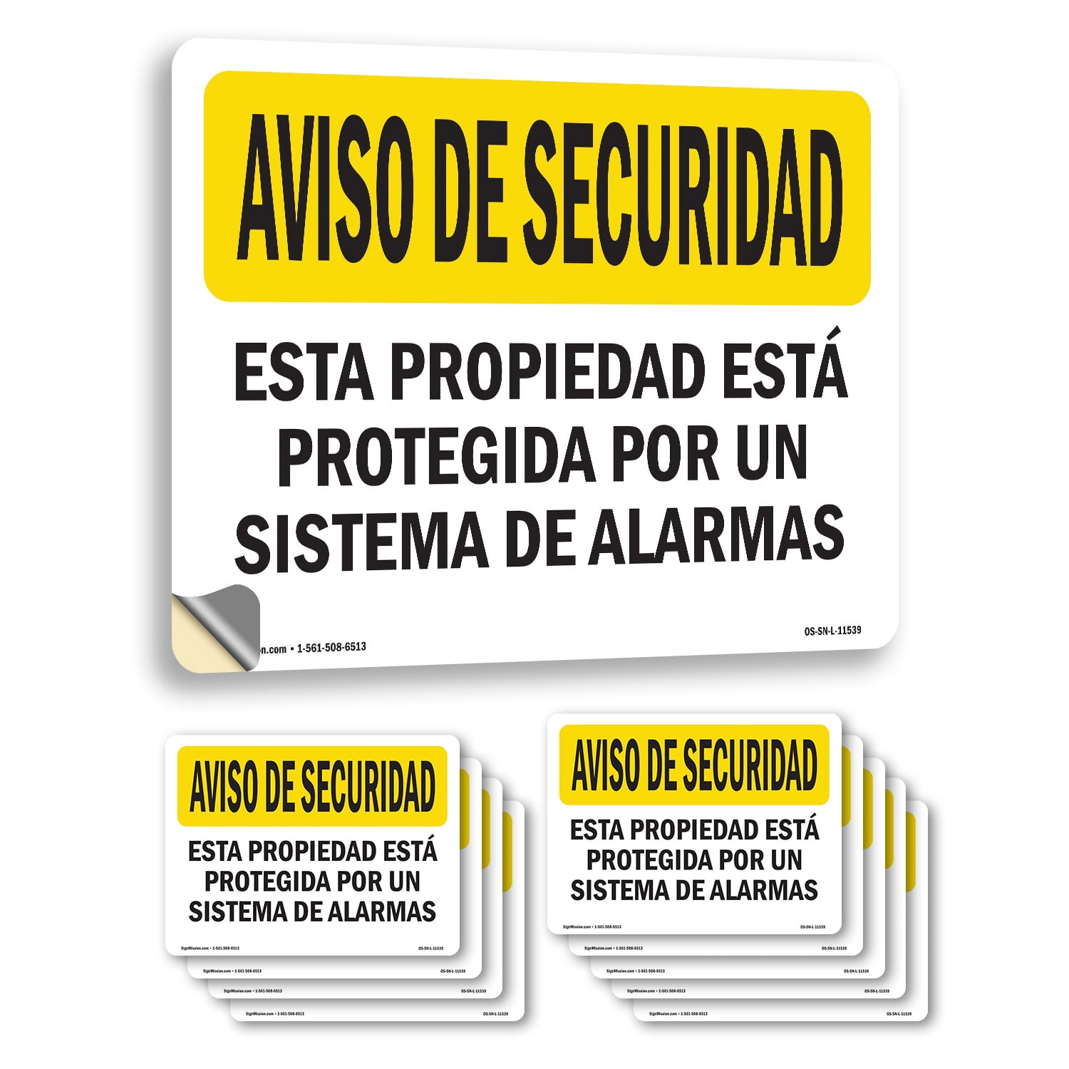 Facility Protected By Alarm Spanish OSHA Security Notice Vinyl Decal ...