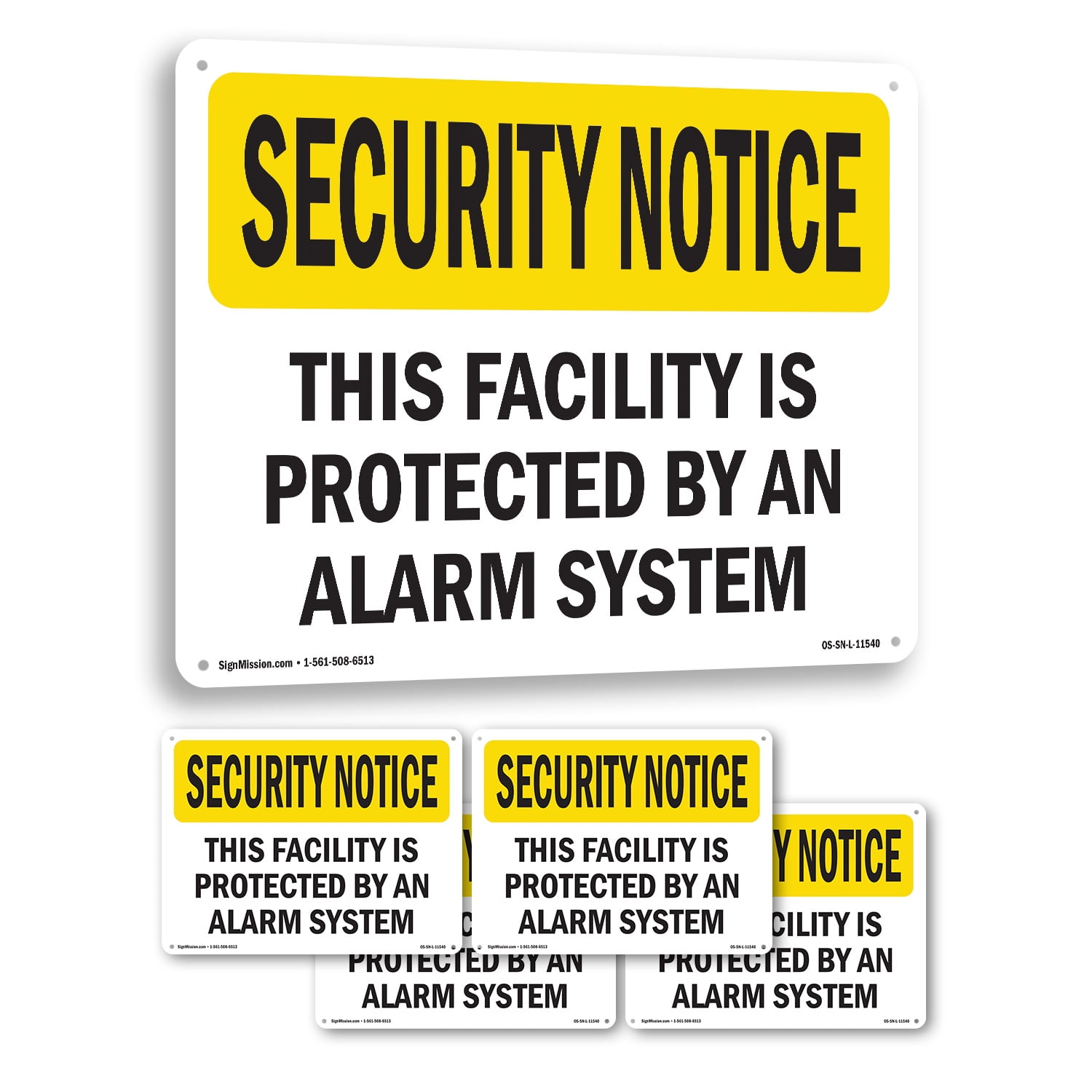 Facility Protected By Alarm System OSHA Security Notice Aluminum Sign ...